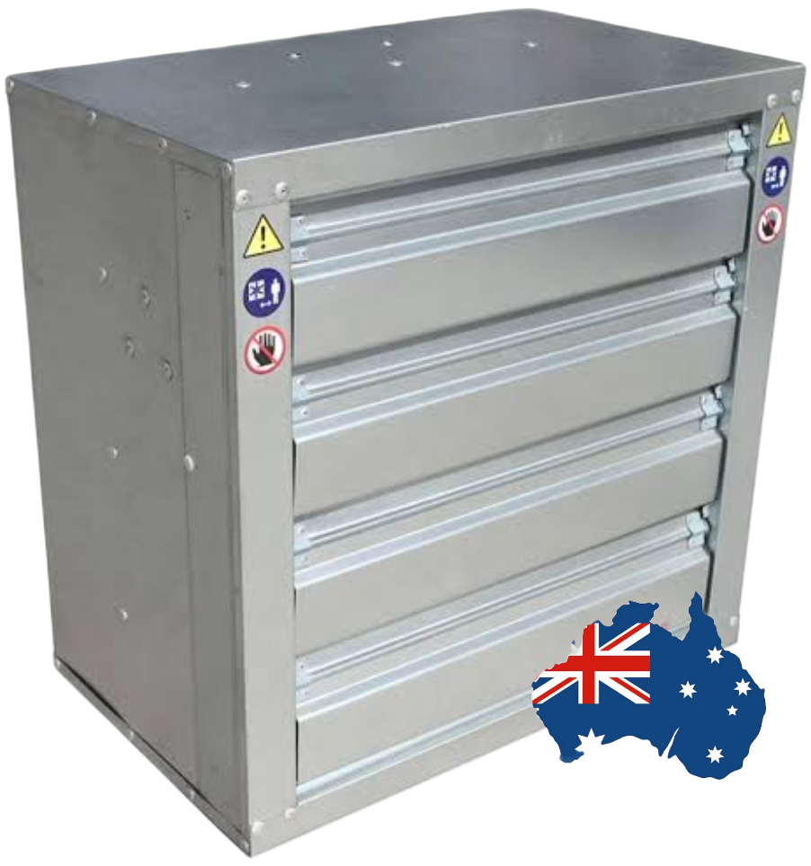 24 Inch Industrial extraction fan auto shutters 240 volt | INDUSTRAIL ...